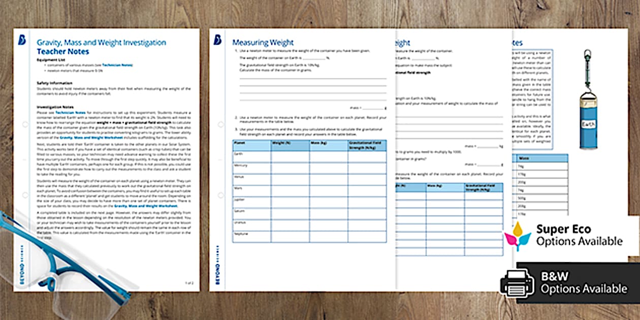 Gravity, Mass and Weight Practical Investigation | Beyond