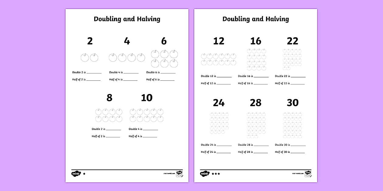 Editable KS1 Doubling and Halving Worksheet - Primary Resources
