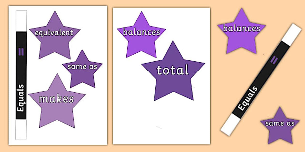 Editable Maths Magician Vocabulary Equals Cut-Outs - Twinkl