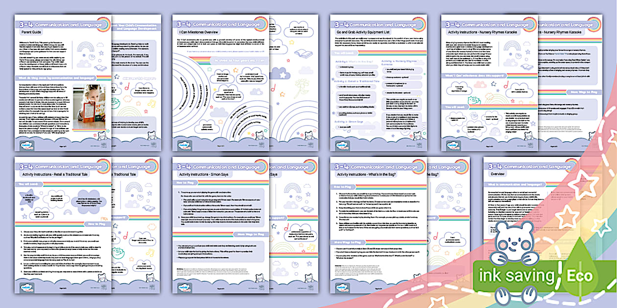 Twinkl Tots Age 3-4 Communication and Language Resource Pack