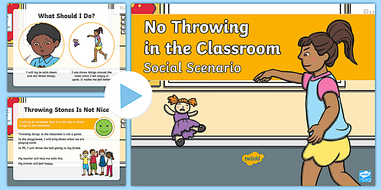 No Throwing in the Classroom Social Scenario PowerPoint