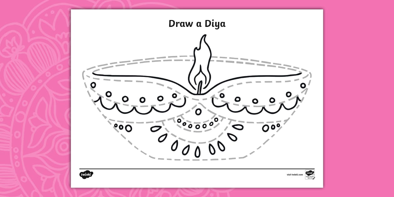 Diwali Lamp Drawing | Diwali Diya Drawing | Twinkl | Kindergarten