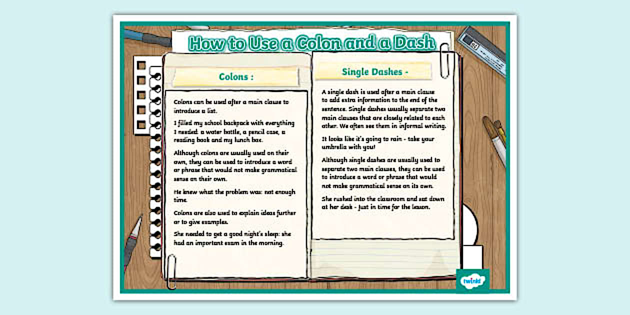 How to Use a Colon and Dash Display Poster (teacher made)