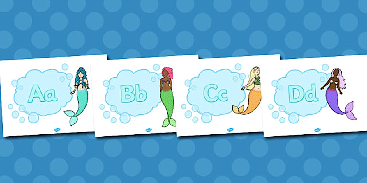 Cursive A-Z Alphabet Mermaid Posters (teacher made) - Twinkl