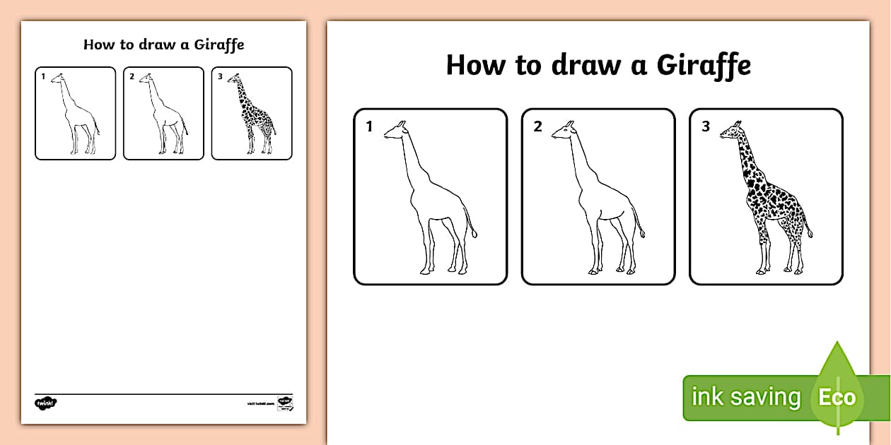 Easy How to Draw a Giraffe Activity - Drawing | Twinkl