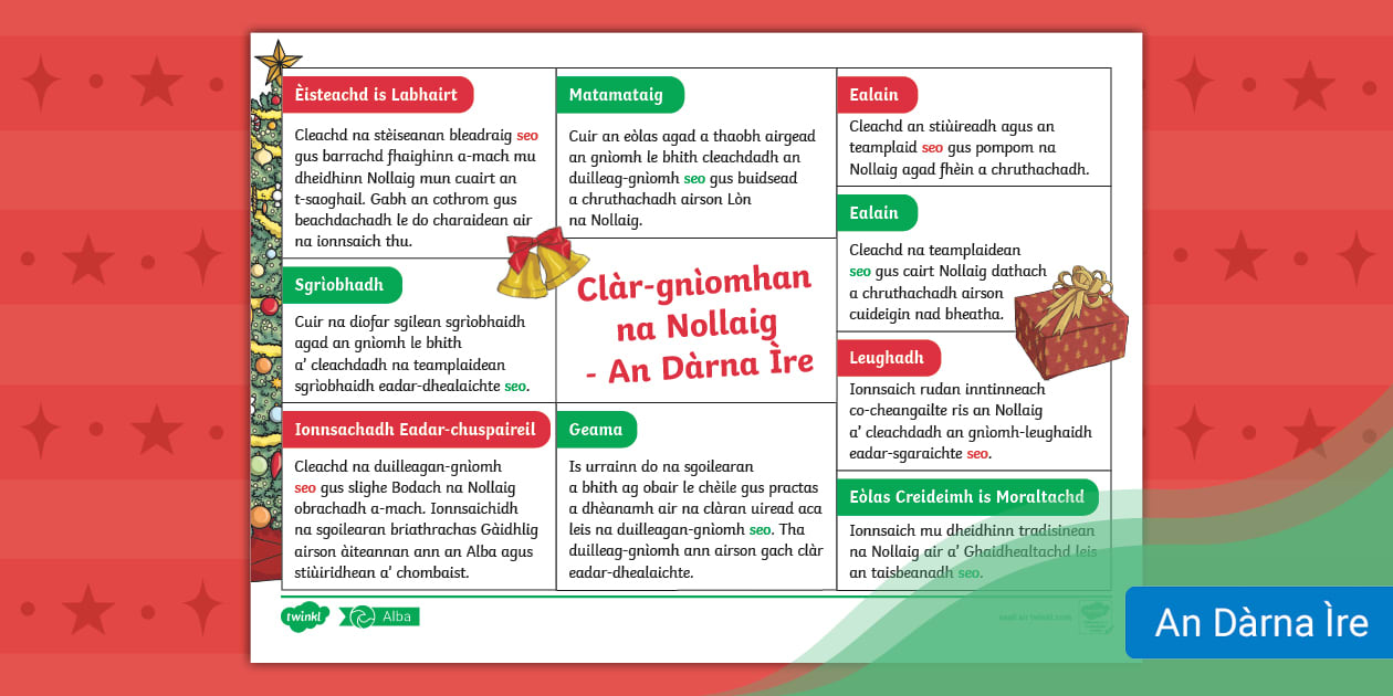 Clàr-gnìomhan na Nollaig - An Dàrna Ìre
