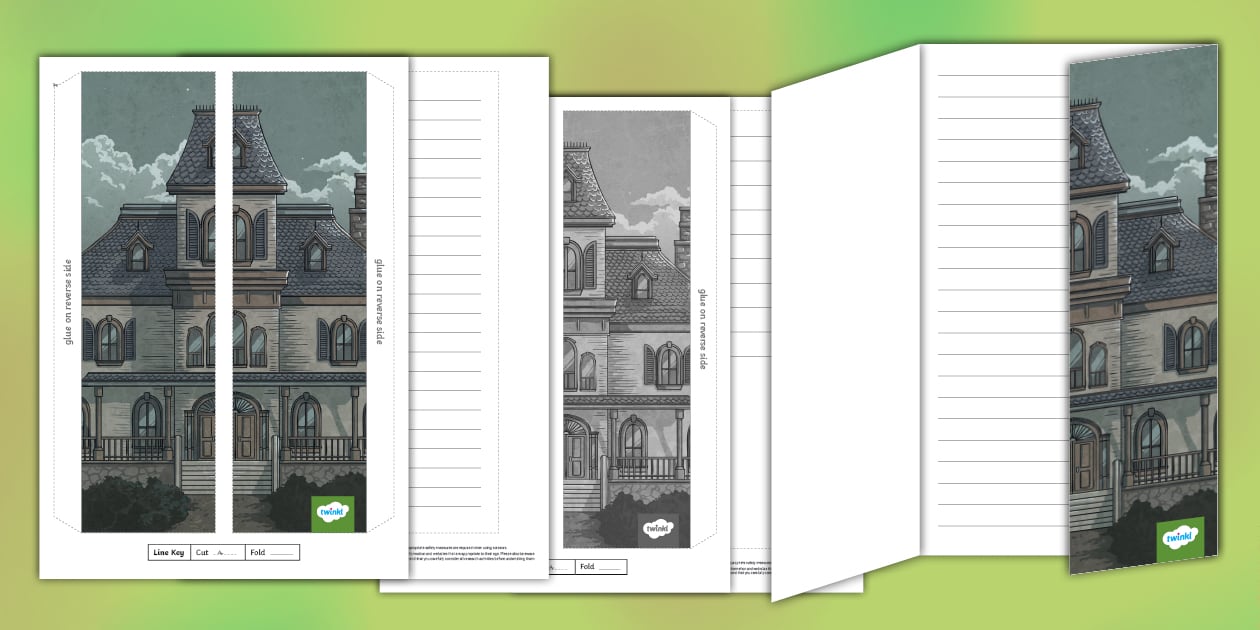 Haunted House Folding Writing Template