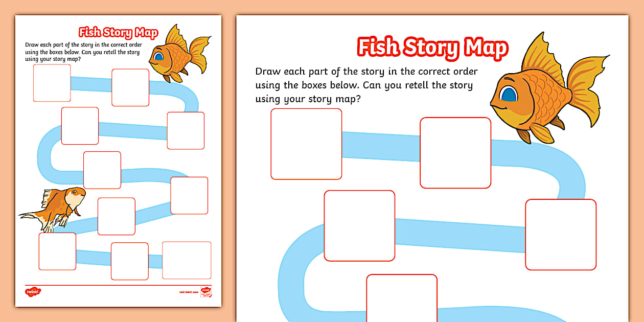 Fish Story Map Template (teacher made) - Twinkl