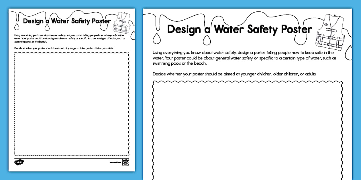 Design a Water Safety Poster (teacher made) - Twinkl