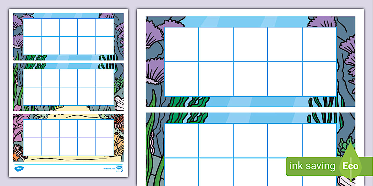 👉 Under the Sea Themed Blank Ten-Frame - Maths - Twinkl