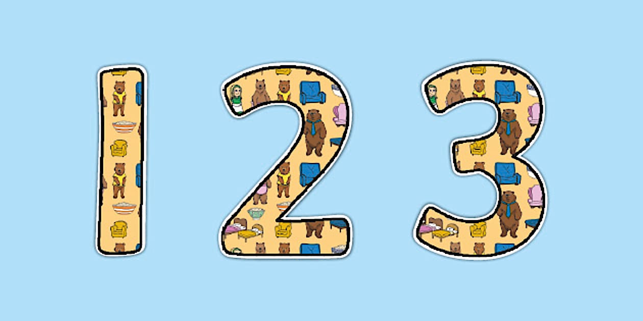 Goldilocks and the Three Bears Themed Display Numbers