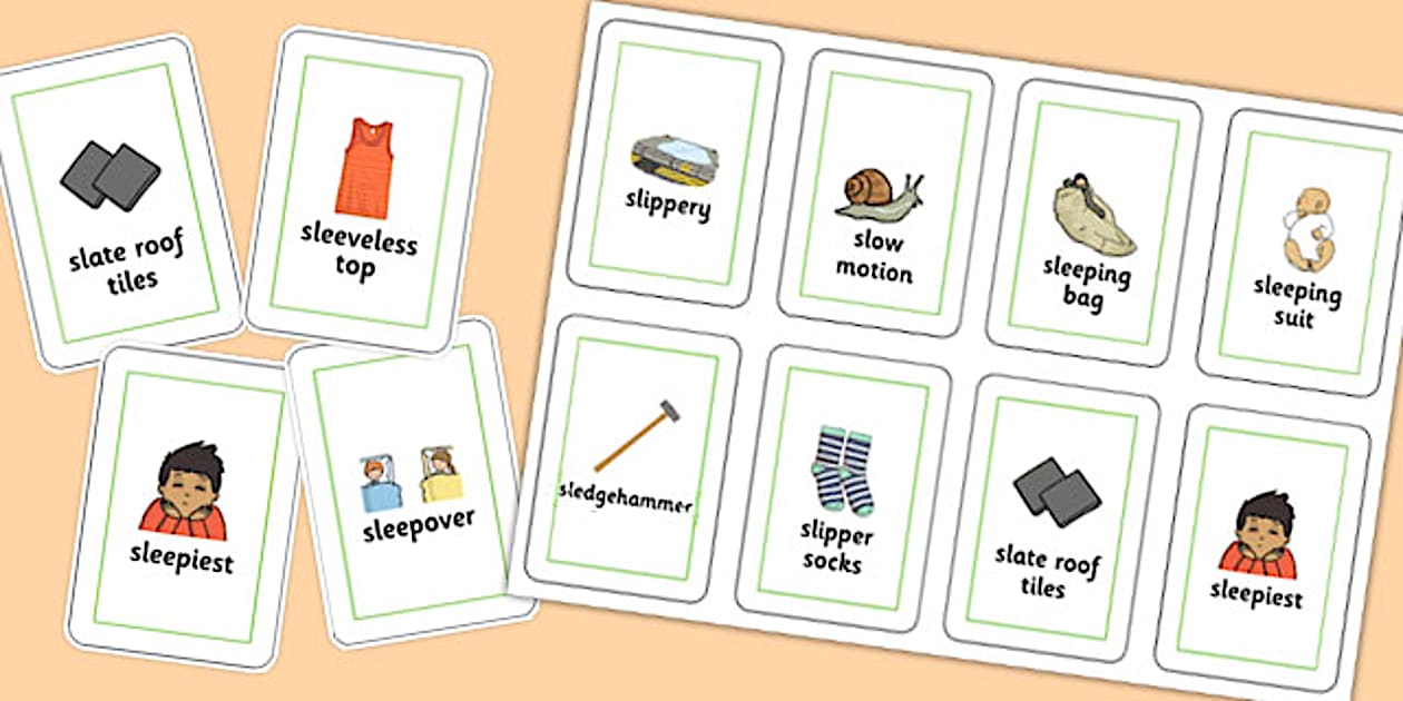 Dyslexic Three Syllable SL Playing Cards (teacher made)