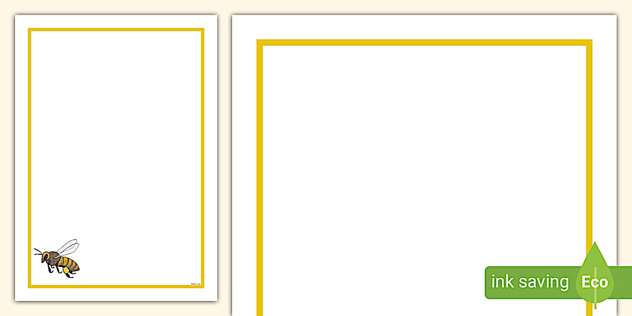 Bank Bees | Simple Blank Bees Page Border | Twinkl - Twinkl