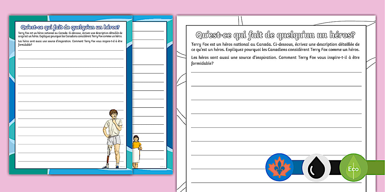 Terry Fox Hero Writing Activity French (Teacher-Made)