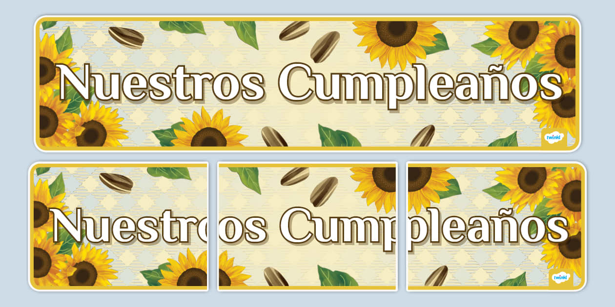 Cartel: Cumpleaños - Diseño Girasoles (Teacher-Made)