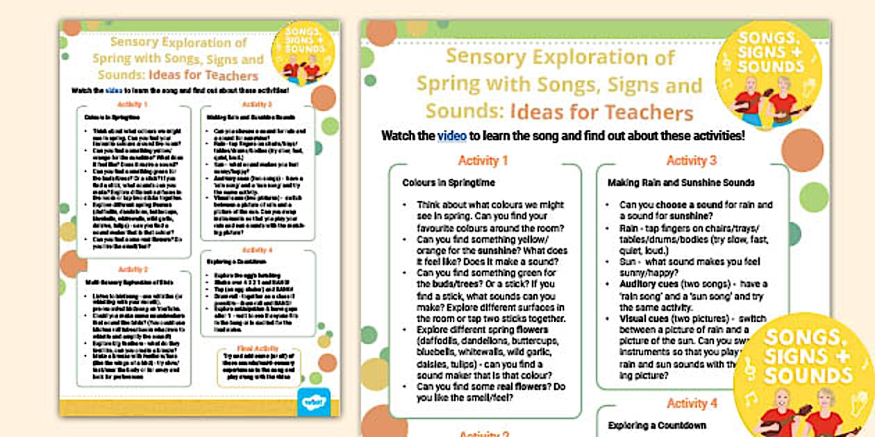 FREE! - Sensory Exploration of Spring with Songs, Signs and Sounds