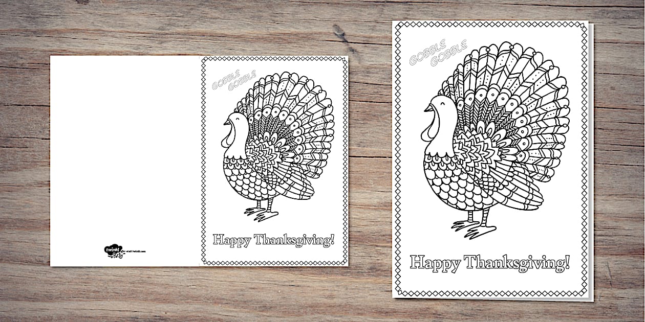 Thanksgiving Turkey Colouring Card | Twinkl Party - Twinkl