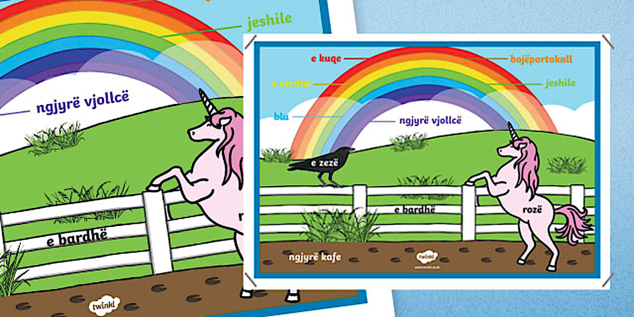 Colores del arco iris - Albanés Póster-Spanish - Twinkl