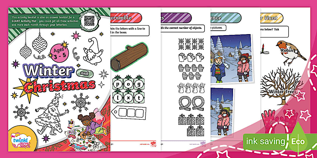 Winter & Christmas Activity Booklet (Ages 3 - 5)