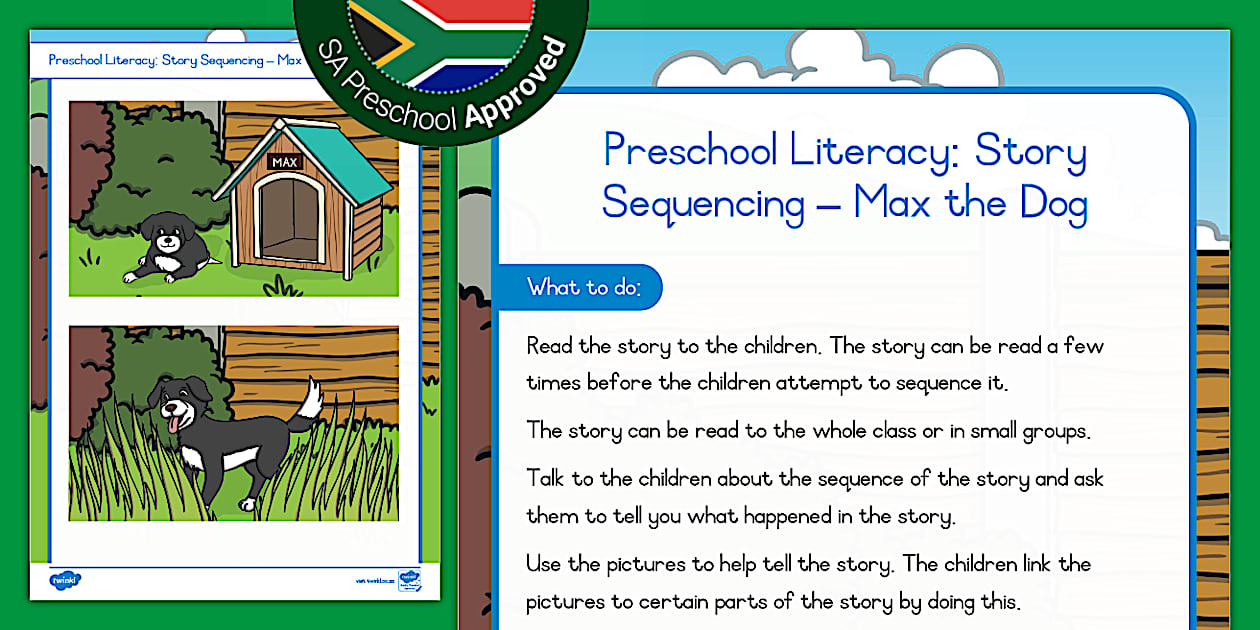 Preschool: Story Sequencing - Max the Dog (teacher made)