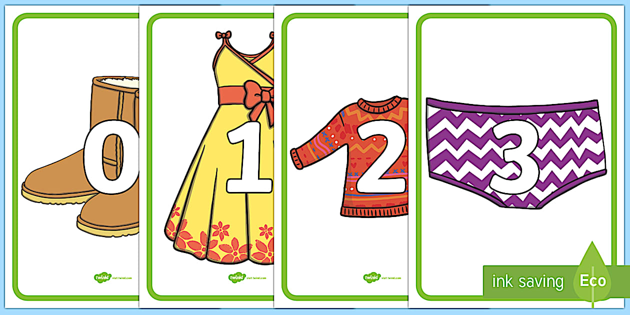 Numbers 0 - 20 on Clothing (teacher made) - Twinkl