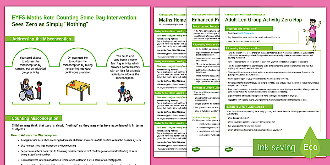EYFS Maths Rote Counting Same-Day Intervention Plan - Twinkl