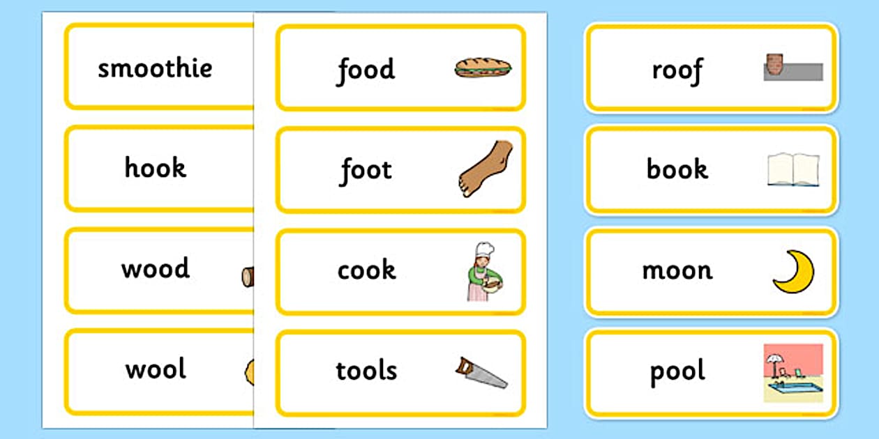 Long Short Oos Word Cards (teacher made) - Twinkl