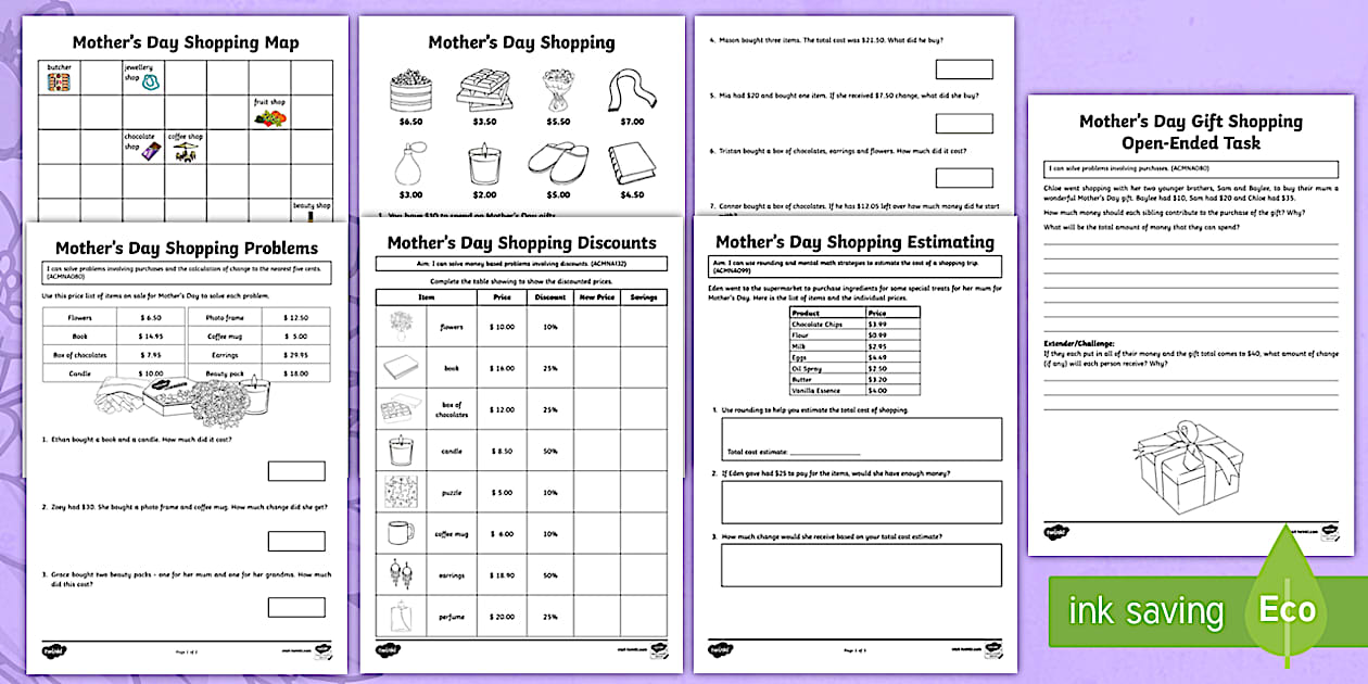 Australia Mother's Day Shopping Activity Pack