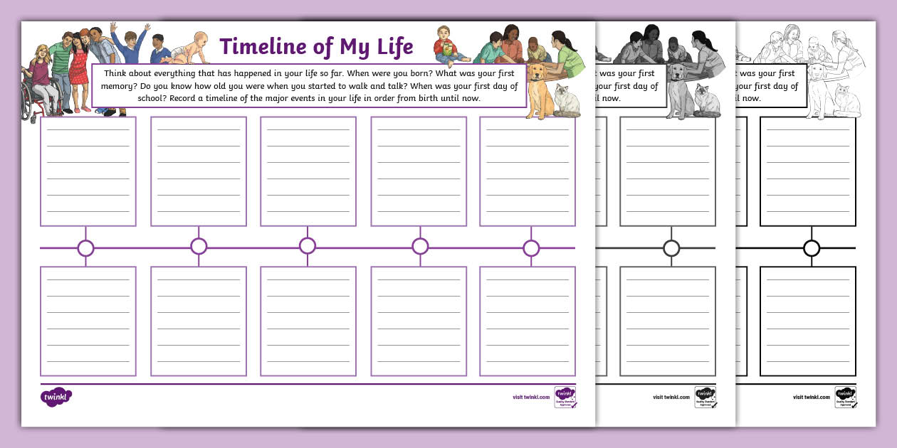 My Life Timeline Worksheet - Twinkl Timelines - Twinkl