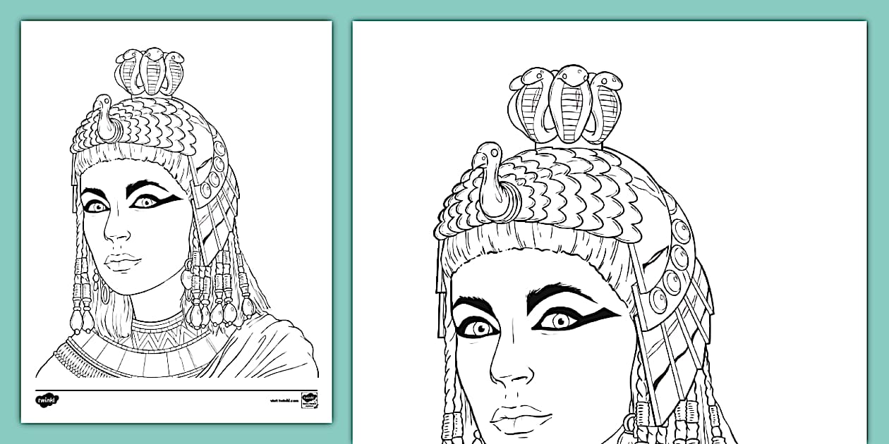 Cleopatra Coloring Sheet (Teacher-Made) - Twinkl