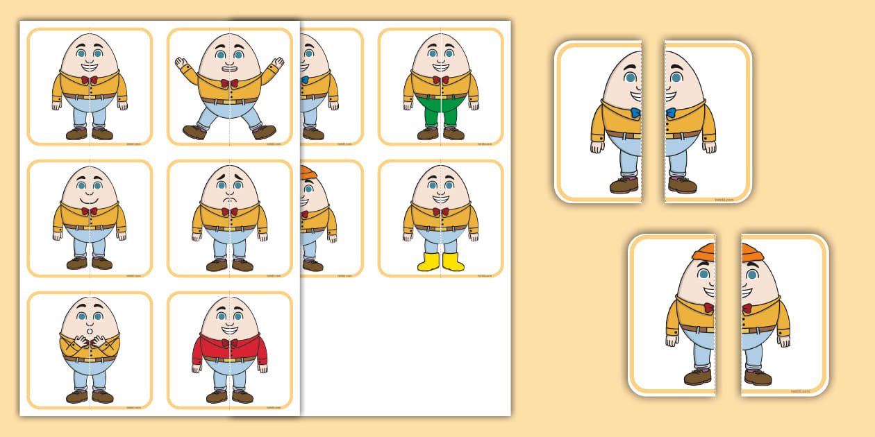 Humpty Dumpty Game Symmetry Matching Cards | Twinkl | EYFS