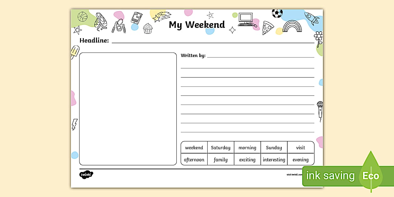 My Weekend Recount Newspaper Template