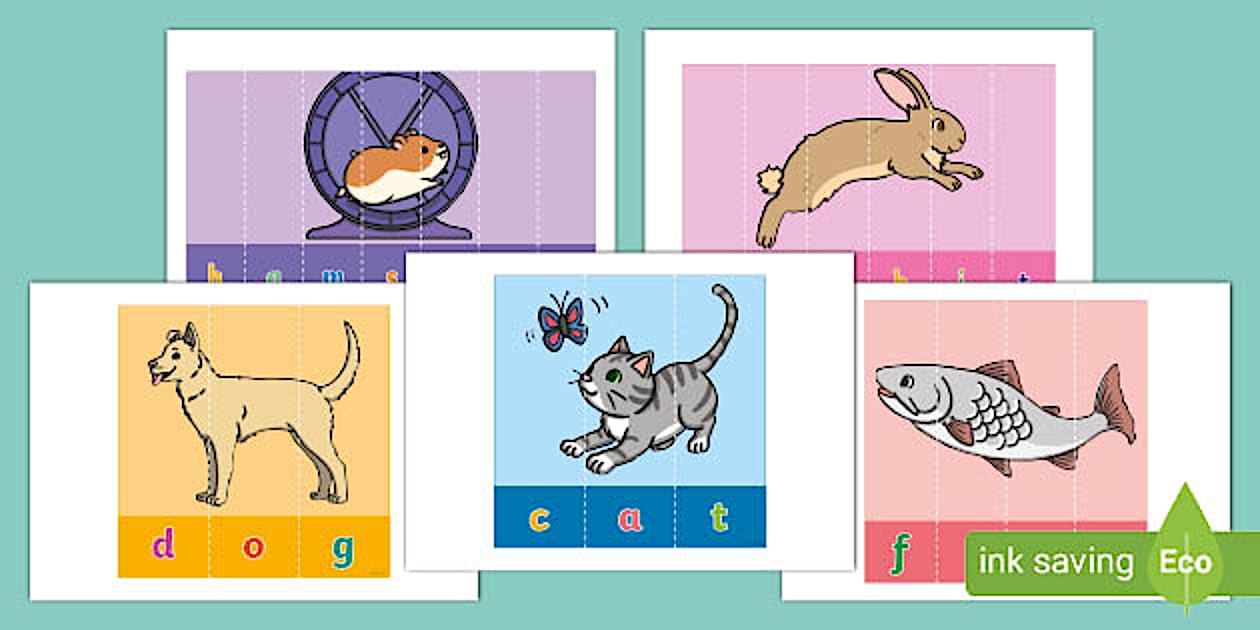 Pet Animal Spelling Jigsaws Pack (Teacher-Made) - Twinkl