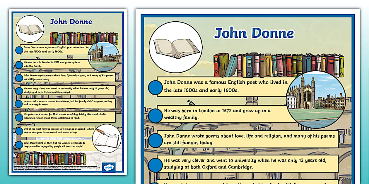 John Donne Facts Display Poster (Teacher-Made) - Twinkl