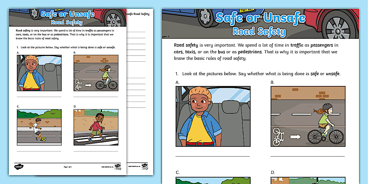 Safe or Unsafe - Road Safety (teacher made) - Twinkl