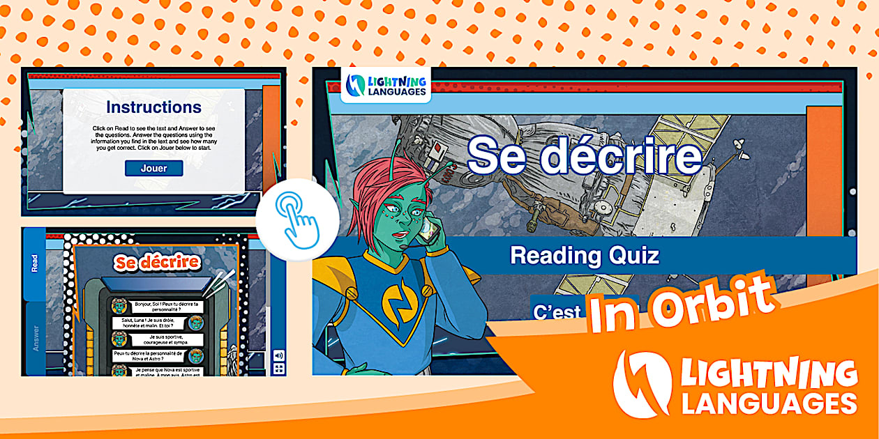 👉 Lightning Languages French Describing Yourself Reading Quiz
