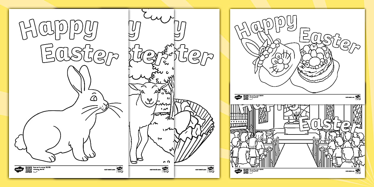 Happy Easter Colouring Pictures | Primary resources | KS1