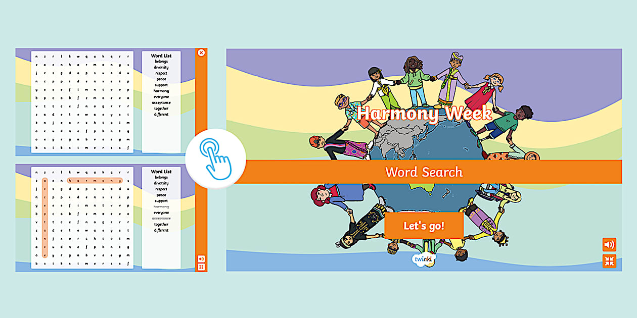 Harmony Week Interactive Word Search (Teacher-Made) - Twinkl