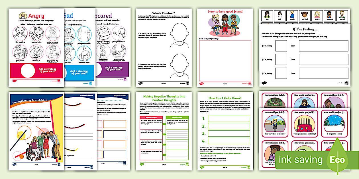 Black and White Emotional Literacy Taster Pack - Twinkl