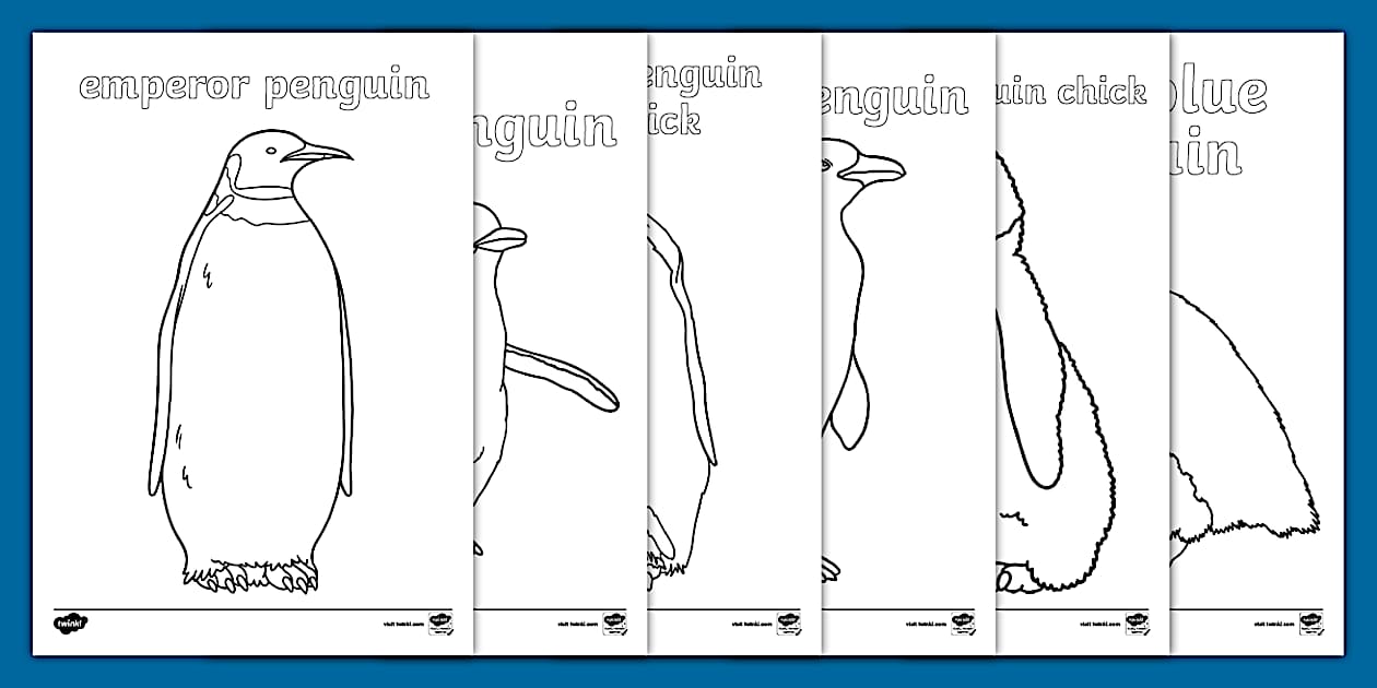 World Penguin Day Colouring Pages - Twinkl - KS1