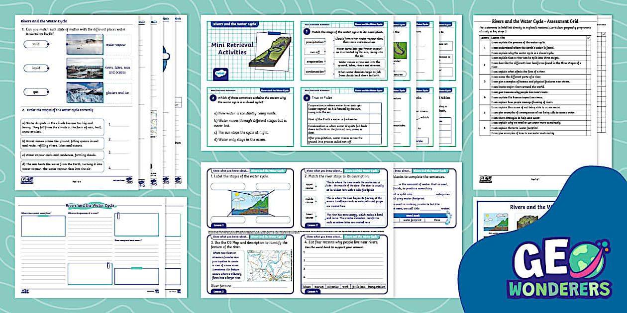 Geo Wonderers: Rivers and the Water Cycle Assessment Pack
