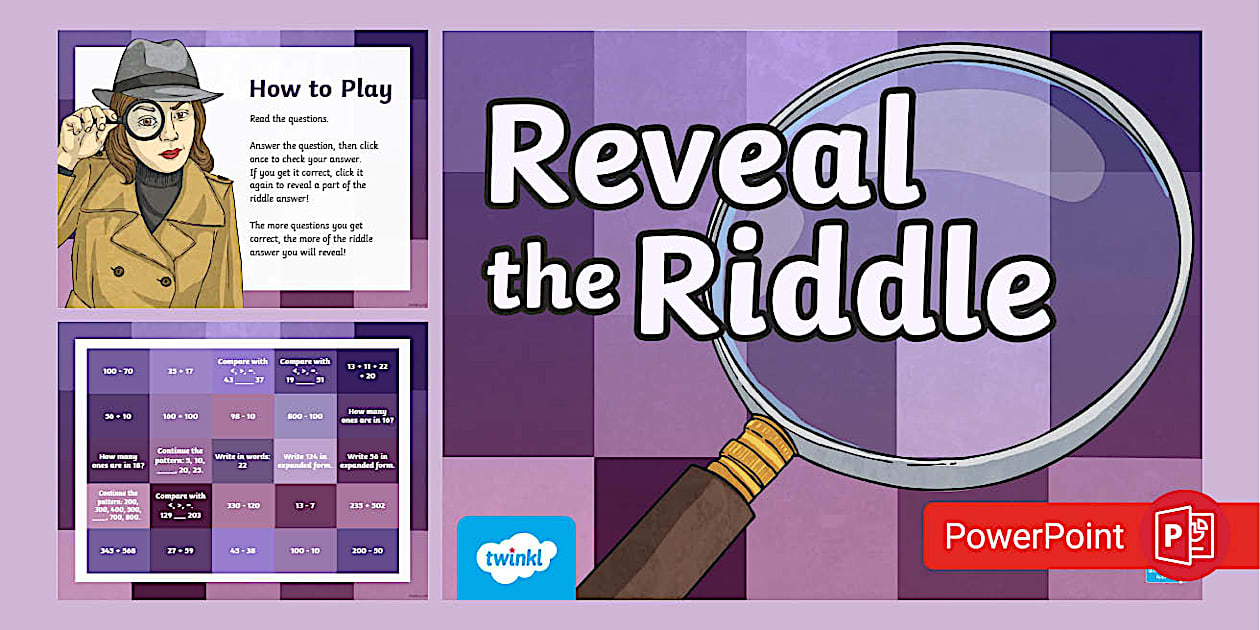 Reveal the Riddle Third Grade Math Assessment PowerPoint