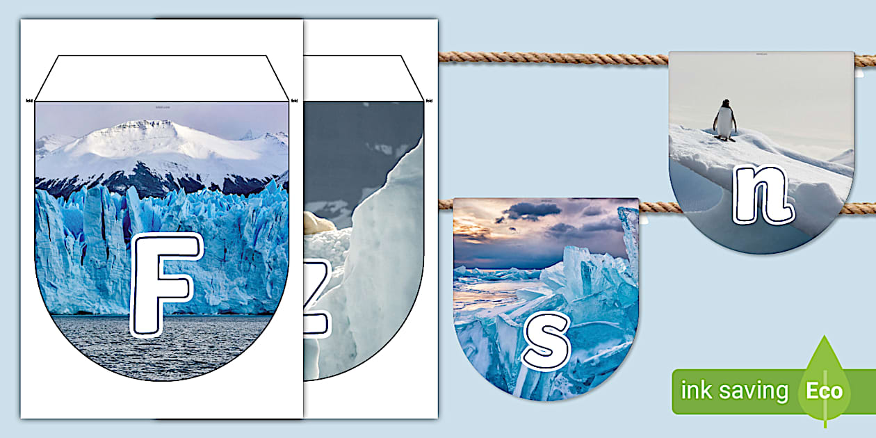 Frozen Lands Photo Display Bunting (teacher made) - Twinkl