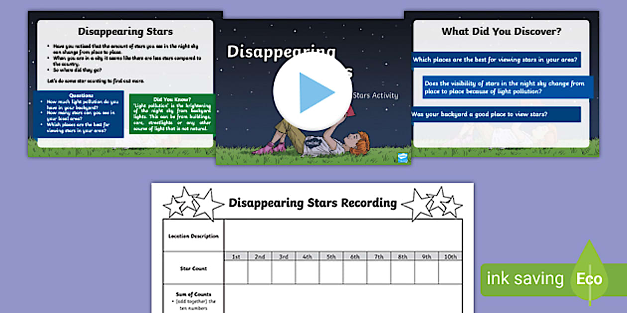 Disappearing Stars | Science Activity | Space | Twinkl