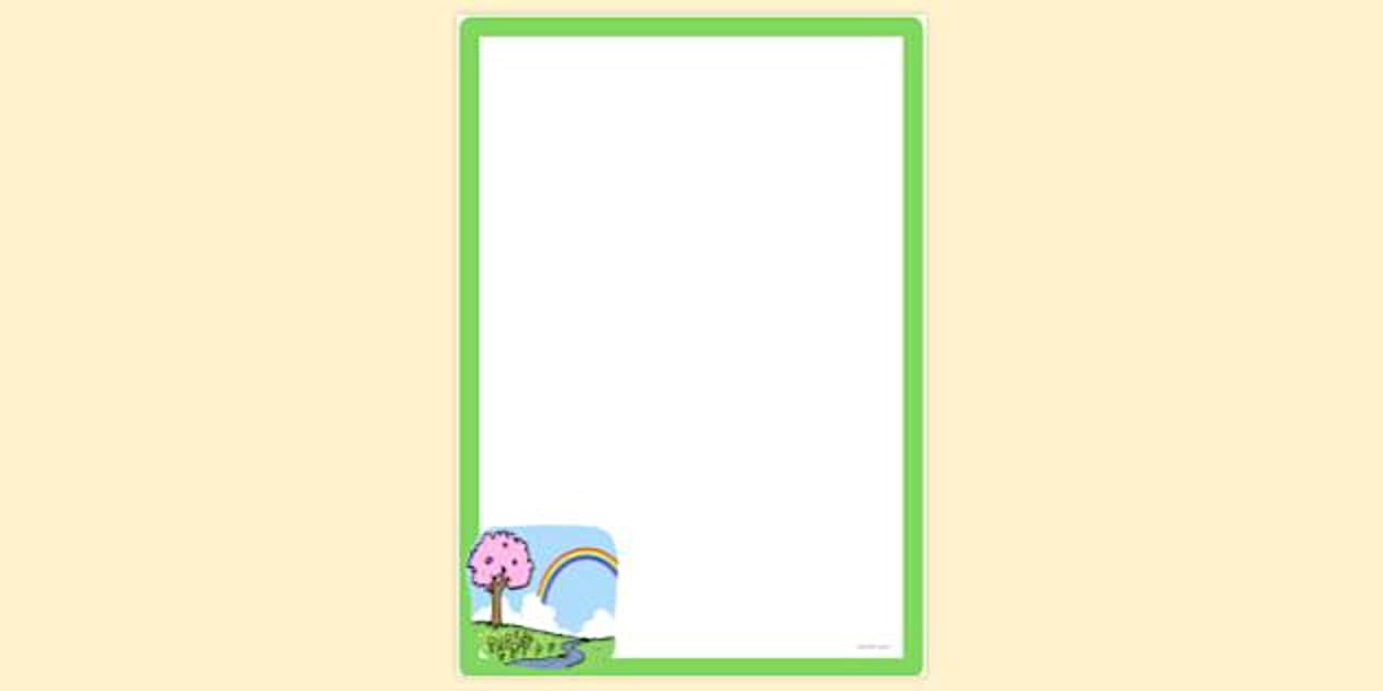 Simple Blank Spring Page Border | Page Borders | Twinkl