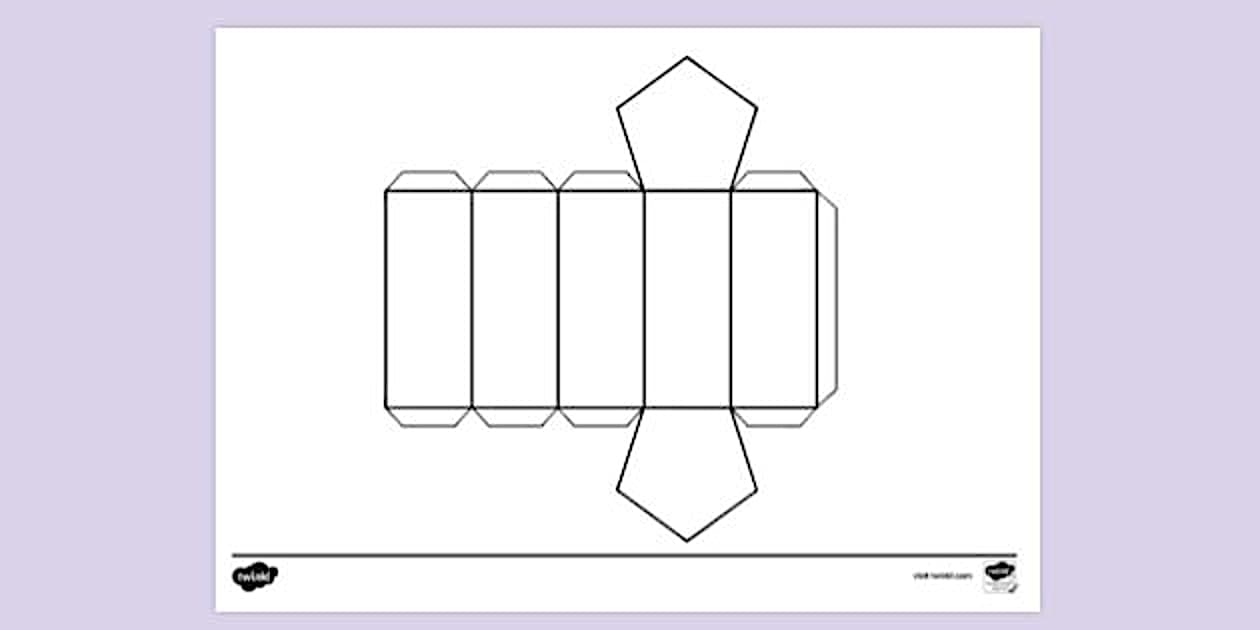 Pentagonal Prism Net Colouring | Colouring Sheets - Twinkl