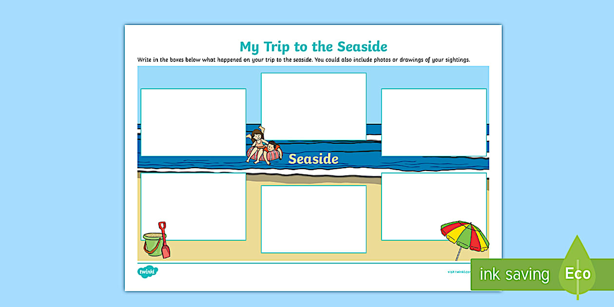 My Trip to the Seaside Worksheet / Worksheet (teacher made)