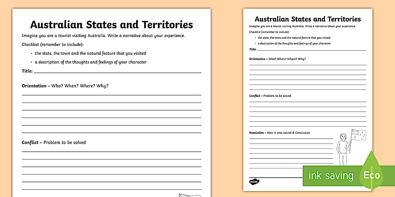 Editable Australian States and Territories Narrative Writing Template