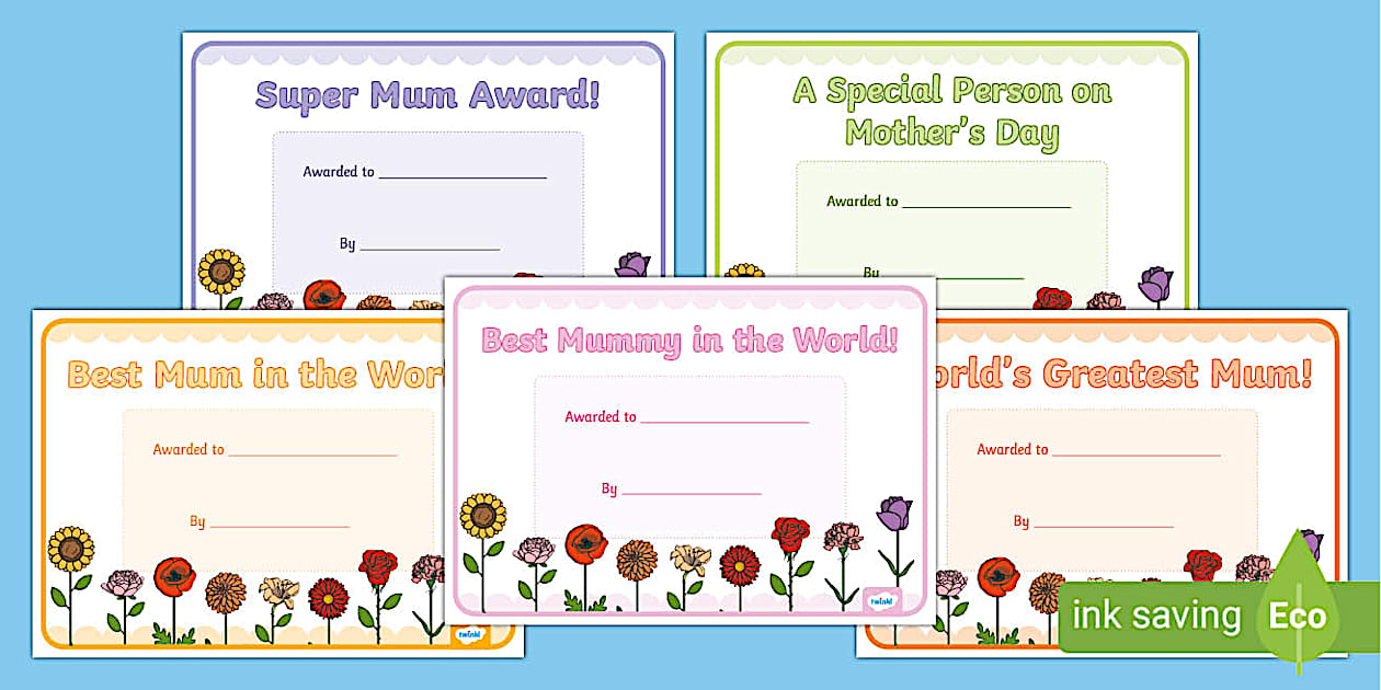 Mother's Day Certificates | Primary Resources (teacher made)