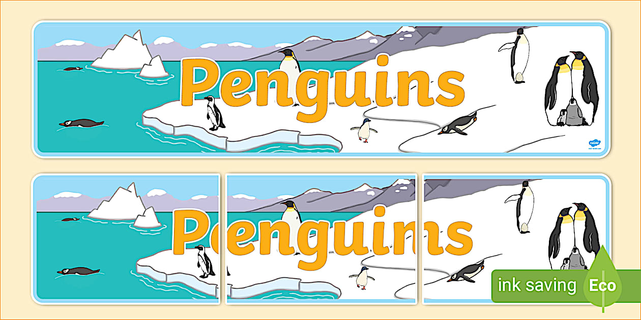 Penguin Themed Classroom Display Banner (teacher made)